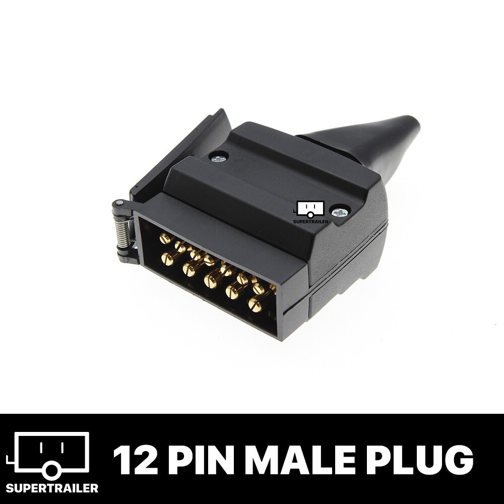 10X 12 PIN FLAT Trailer Plug CONNECTOR MALE Caravan Trailer Adapter ...