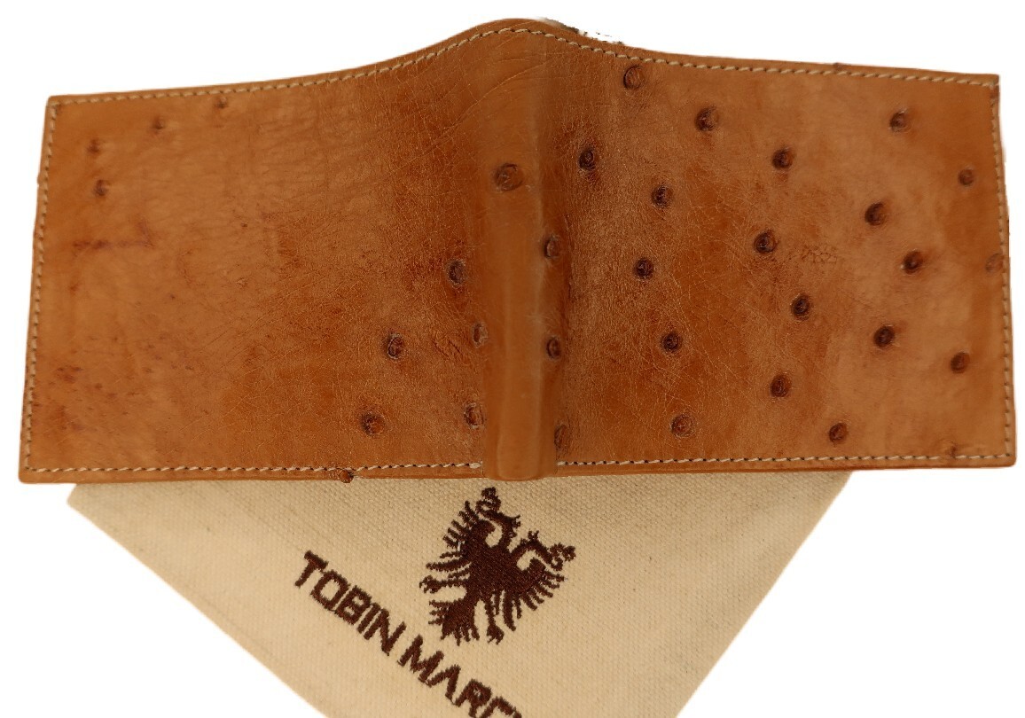 Tobin Marcus RFID Blocking Peruvian OSTRICH LEATHER WALLET Mens GIFT ...
