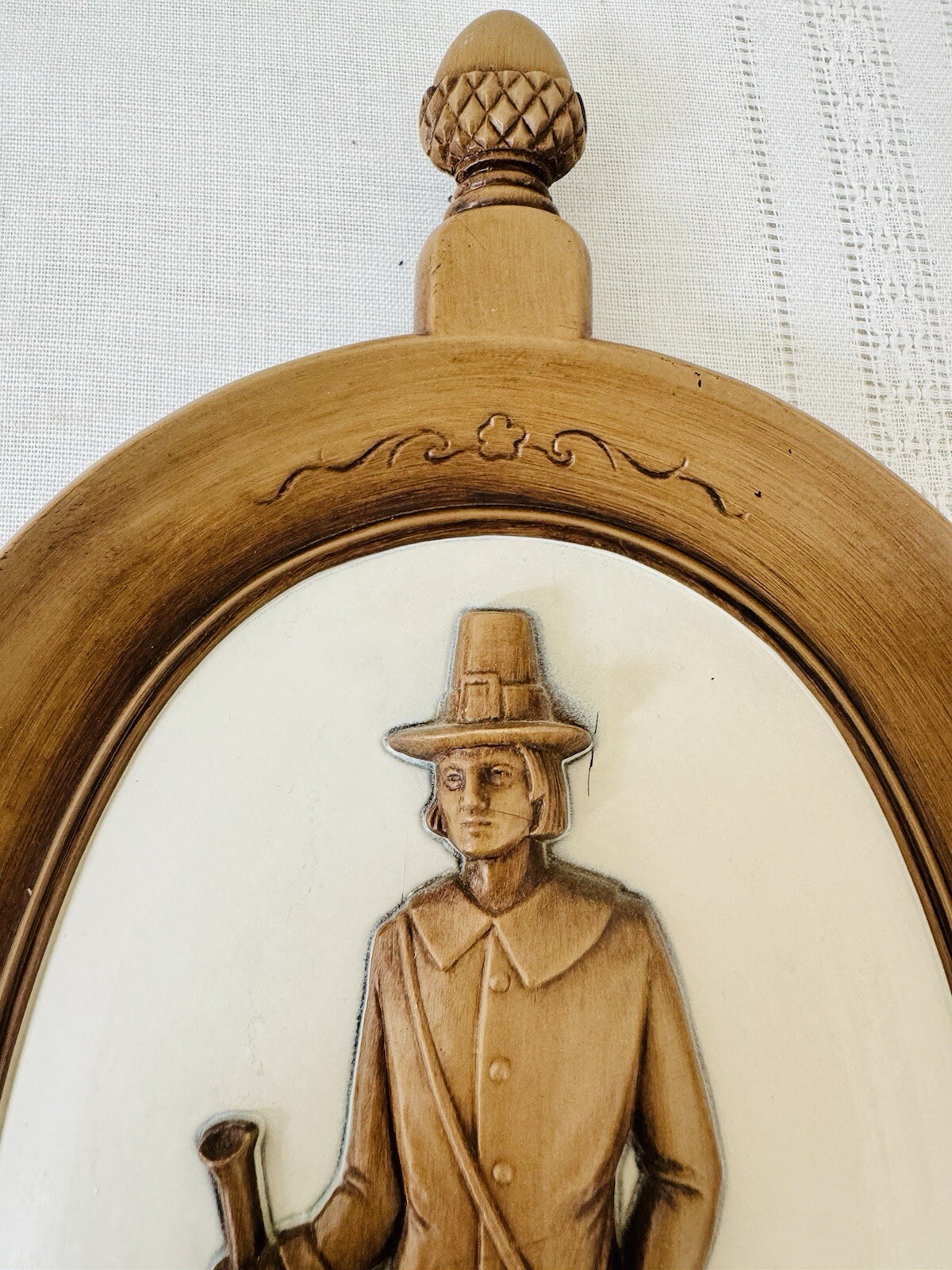 Vintage 1960s Syroco Wall Plaques - Pilgrim W/ Musket & Milk Maid W ...