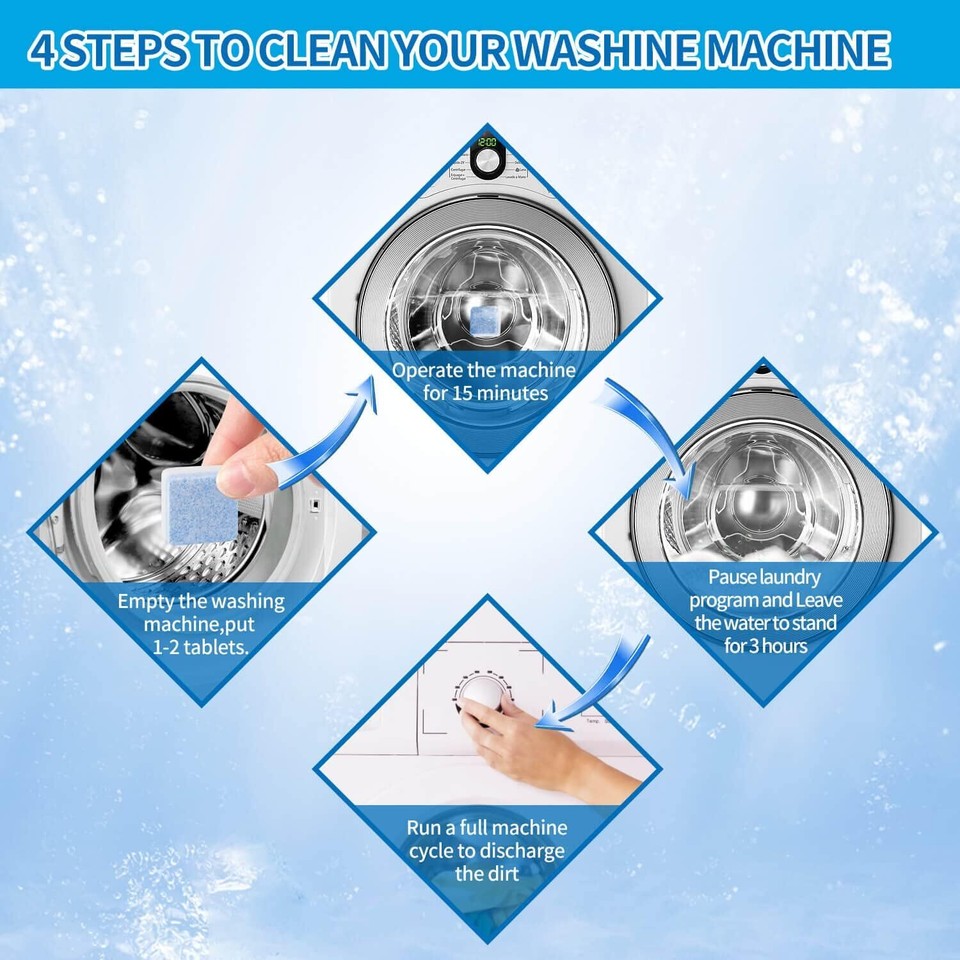 Splash Spotless Washing Machine Cleaner Deep Cleaning for HE Top Load ...