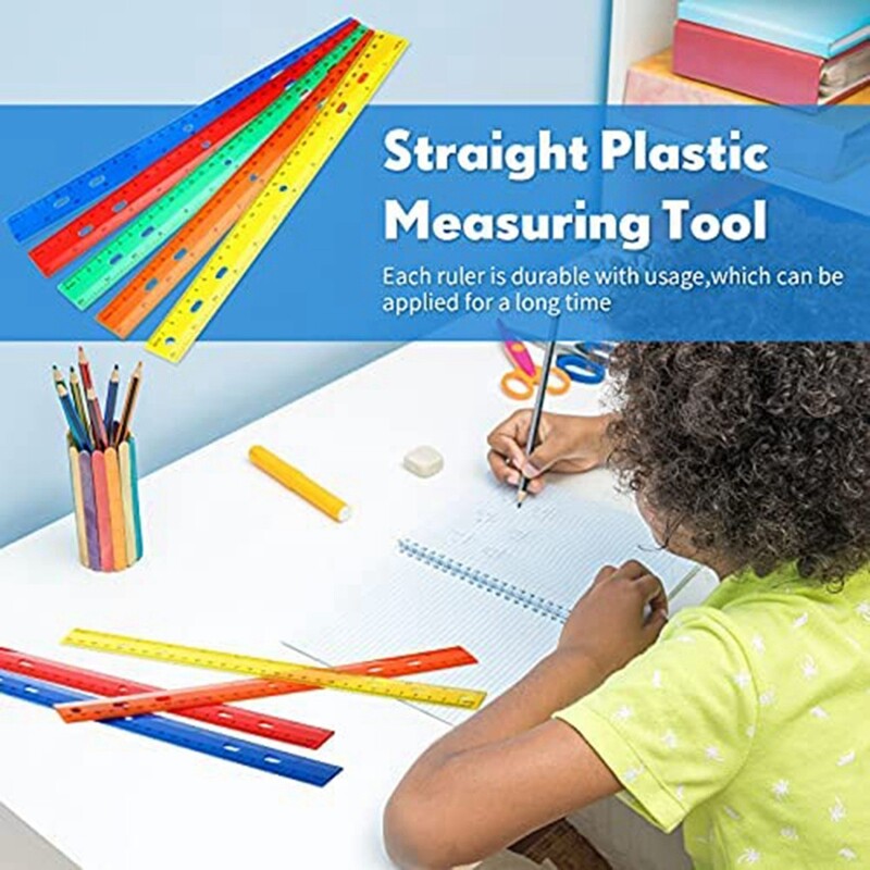 5PCS Color Ruler Straight Plastic Ruler for Children'S School ...