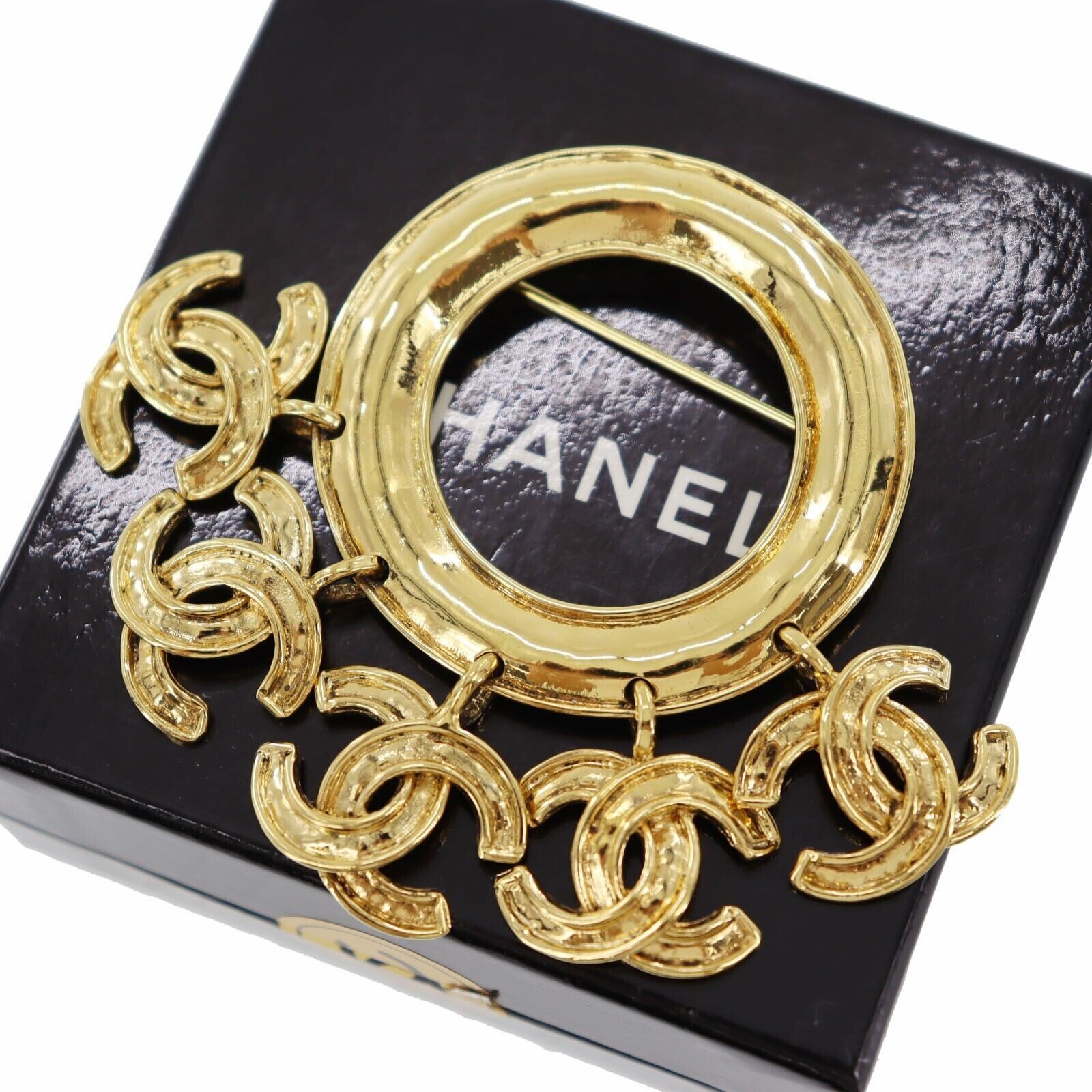 CHANEL Triple CC Logos Used Pin Brooch Gold Plated 94… - Gem