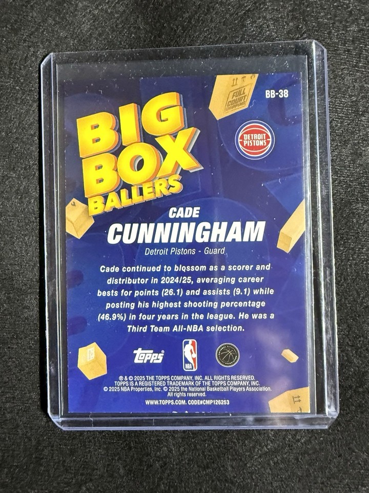 2025-26 Topps Cade Cunningham, Big Box Ballers Insert #BB-38, Detroit ...