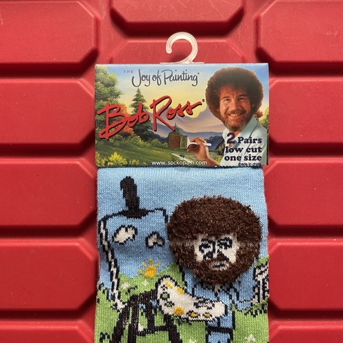 Bob Ross Joy Of Painting Lets Have Fun 2 Pairs Socks Low Cut One Size ...
