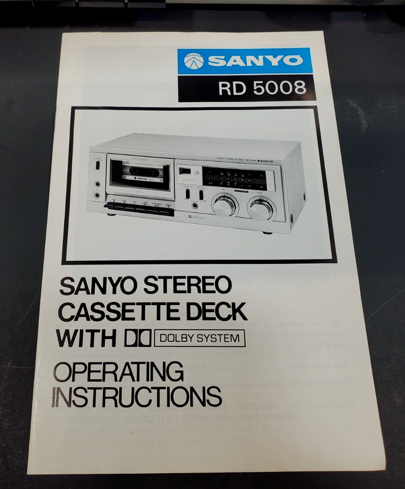 Vintage Sanyo RD 5008 Stereo Cassette Deck Recorder Tape Player Dolby ...