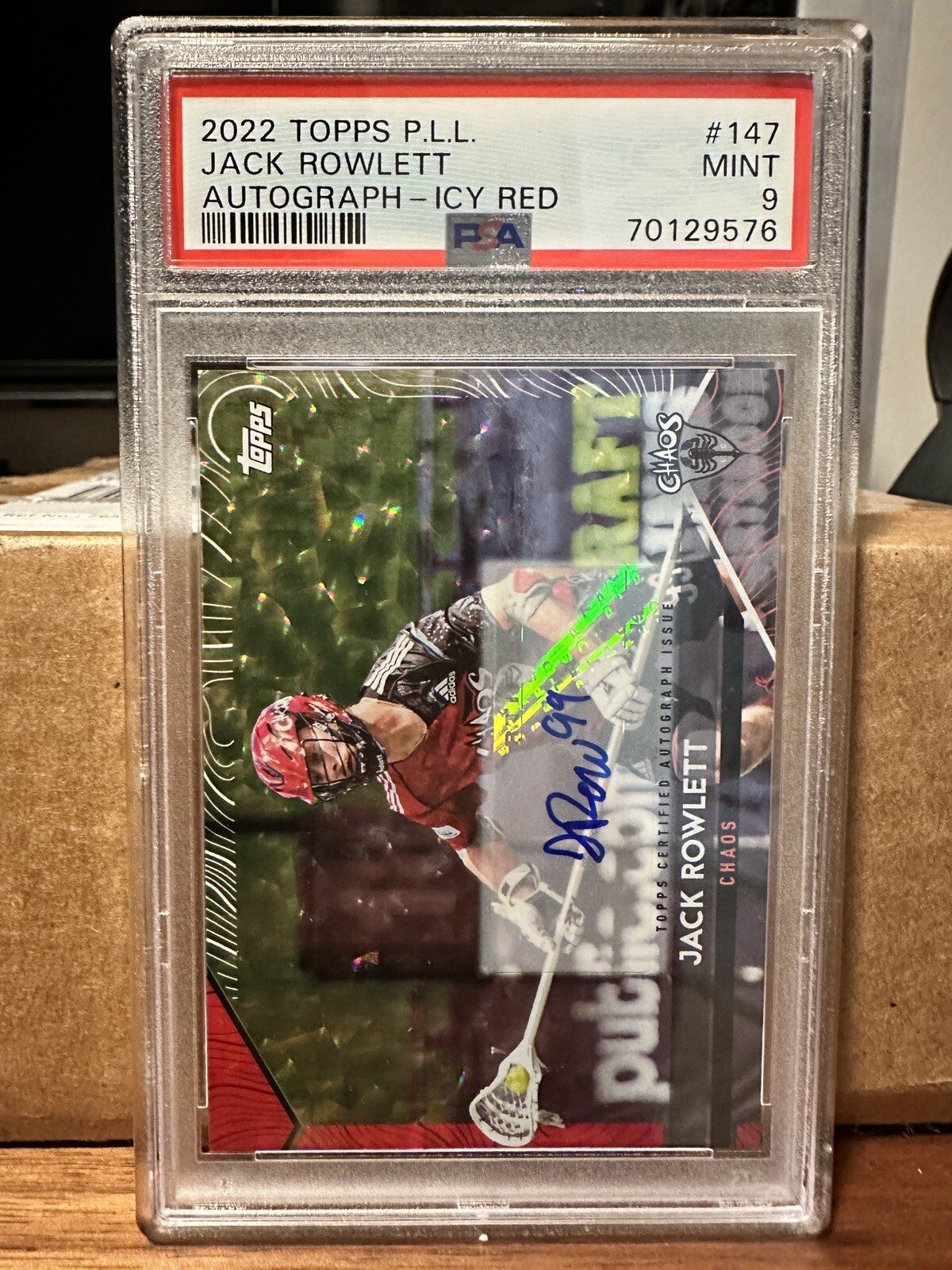 Jack Rowlett 2022 Topps Premier Lacrosse League PLL Icy Red Auto #2/10 ...