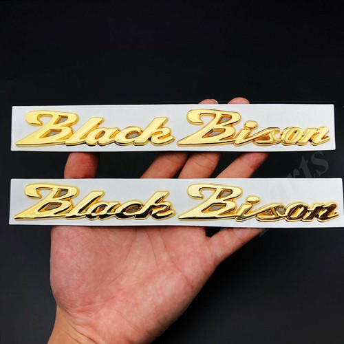 2x Golden Metal Red Black Bison Wald Style Car Rear Emblem Badge Decal ...