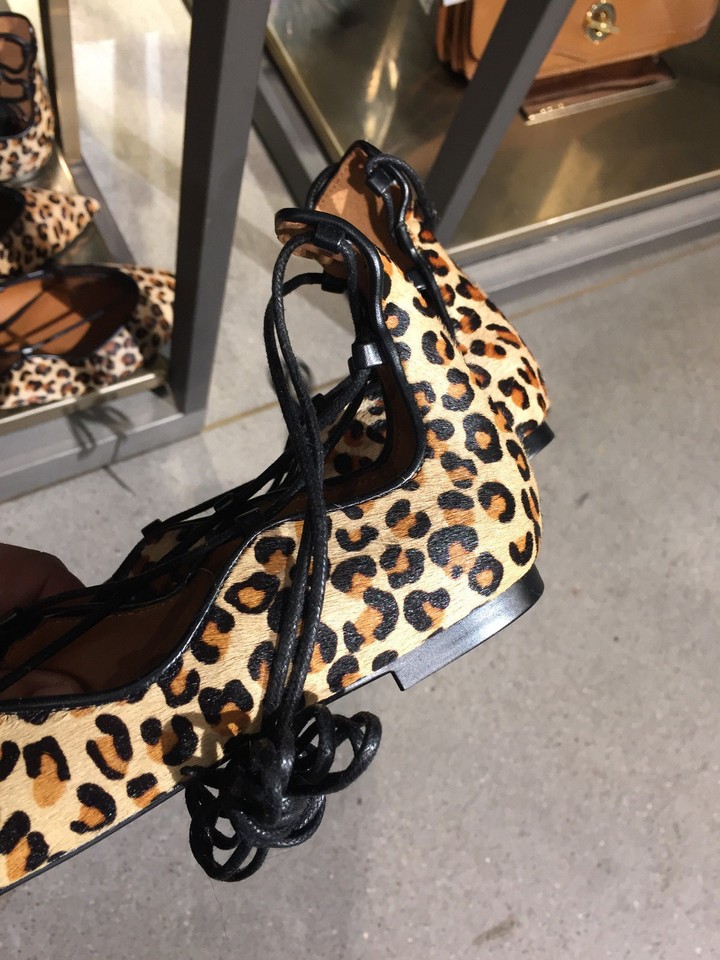 ZARA PRINTED LEATHER LACE-UP BALLERINAS LEOPARD 37-39 Ref. 5317/001 | eBay