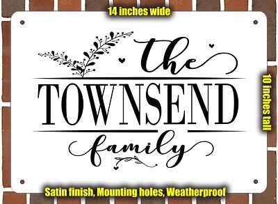 Townsend Family Decorative Metal Door or Wall Plaque (Style 2) | eBay