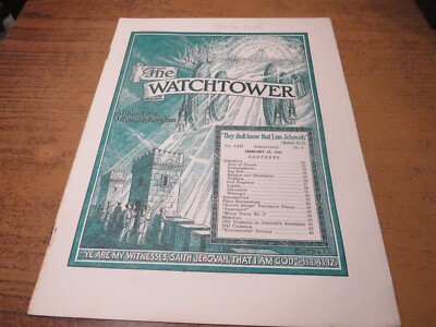The WATCHTOWER Jehovah's Witness Journal February 15 1941 | eBay
