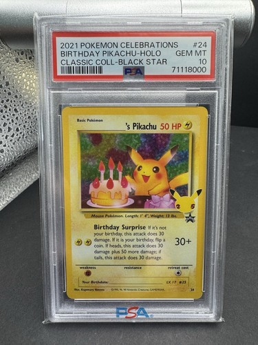 PSA 10 - 2021 POKEMON CELEBRATIONS CLASSIC COLLECTION #24 BIRTHDAY PIKACHU-HOLO | eBay