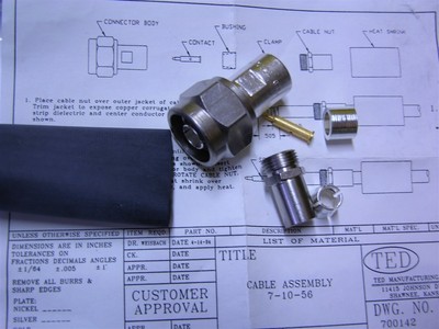 4 TED 7-10-56 Male N Type Connectors | eBay