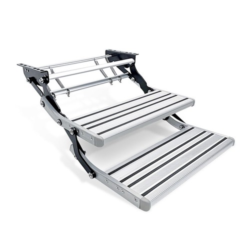 Double Caravan Step Pull Out Folding Aluminium Steps Off Road RV Camper ...
