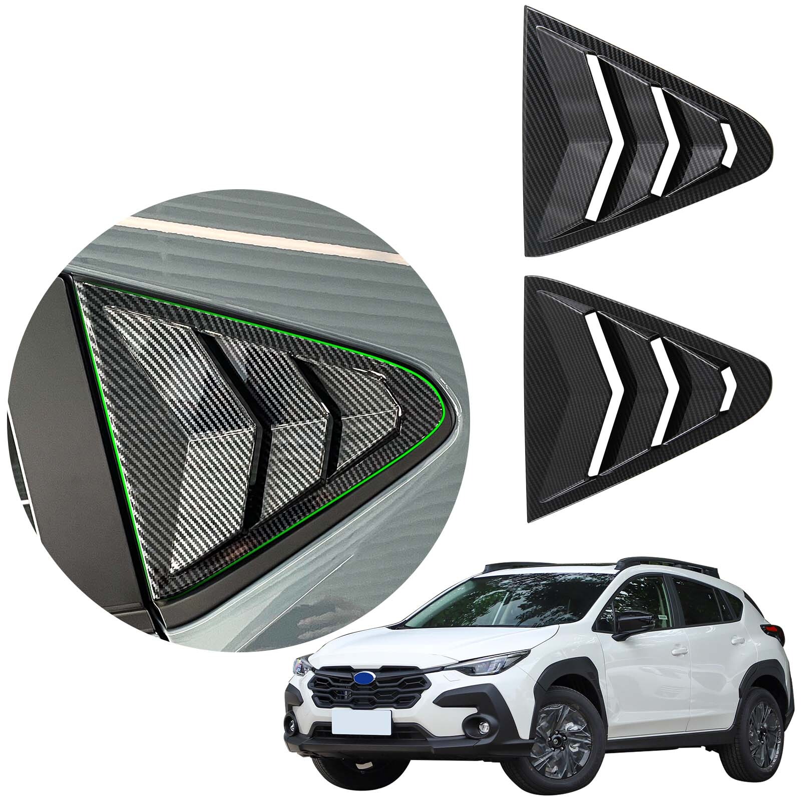 ABS Carbon Fiber Rear Window Louver Shutter Blinds Trim For Subaru ...