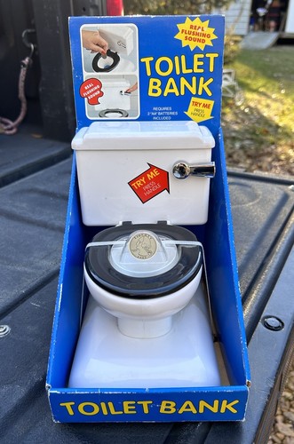 Vintage 1994 Fun-Damental Too Toilet Bank Piggy Bank With Flush Sound ...