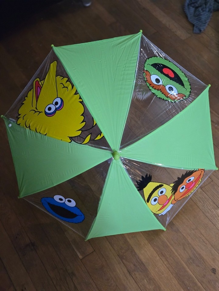 Sesame Street Elmo Handle Umbrella Shaw Creations 1997 Cookie Monster ...