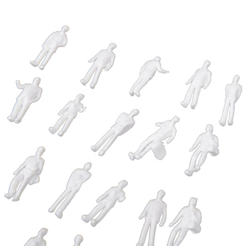 200Pcs HO Scale 1:100 White Model People Unpainted Train Figures ...