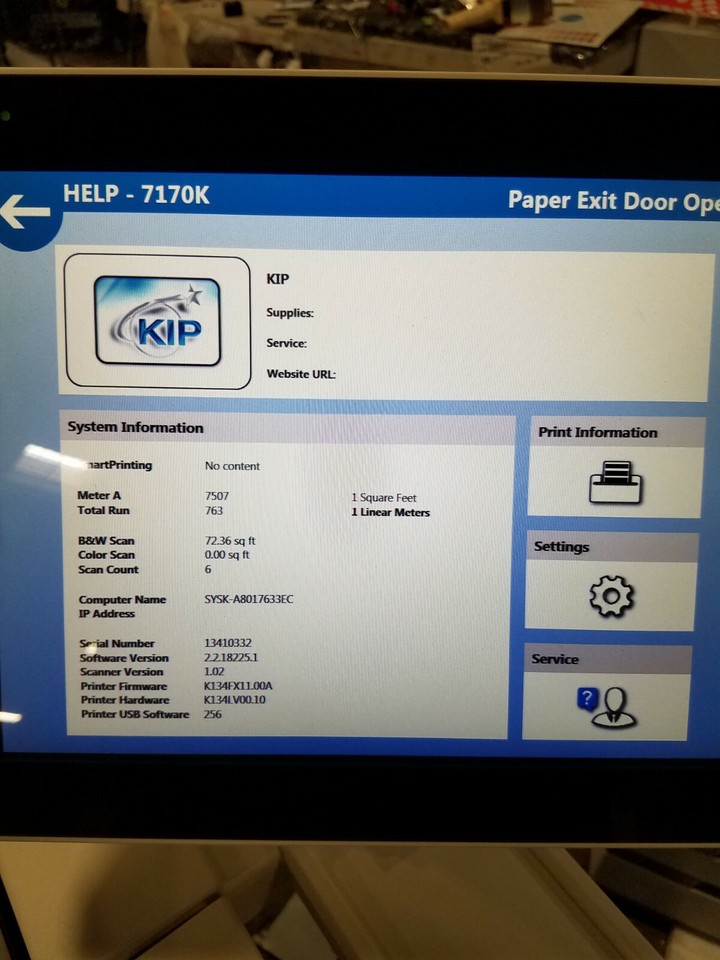 LOW meter under 100k "K model" Kip 7170K Engineering Copier Printer ...