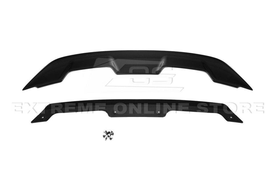 GLOSSY BLACK Rear Wing Spoiler & Wickerbill For 15-Up Ford Mustang ...