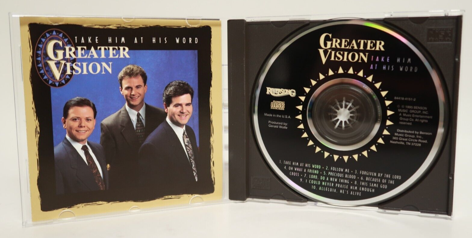 Greater Vision Take Him At His Word CD Religious Mint Disc 1995 Benson ...