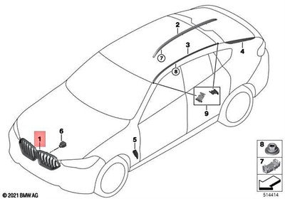 Kidney Grilles Black Genuine BMW X5 G05 M Performance 51138096590 | eBay