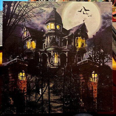 Halloween Haunted House Canvas LED Light Creepy Wall Art 15" x 15" LN ...