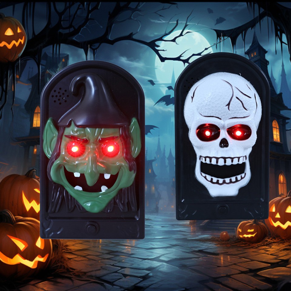 Halloween Doorbell Decoration Easy to Install Spooky Skull with ...