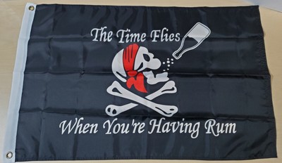 New Times Flies When Having Rum Pirate Flag 2x3 ft. Pirate Jolly Roger ...