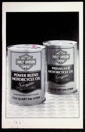 Harley Davidson Motorcycle Oil 1984 Postcard Asher's Harley Davidson ...