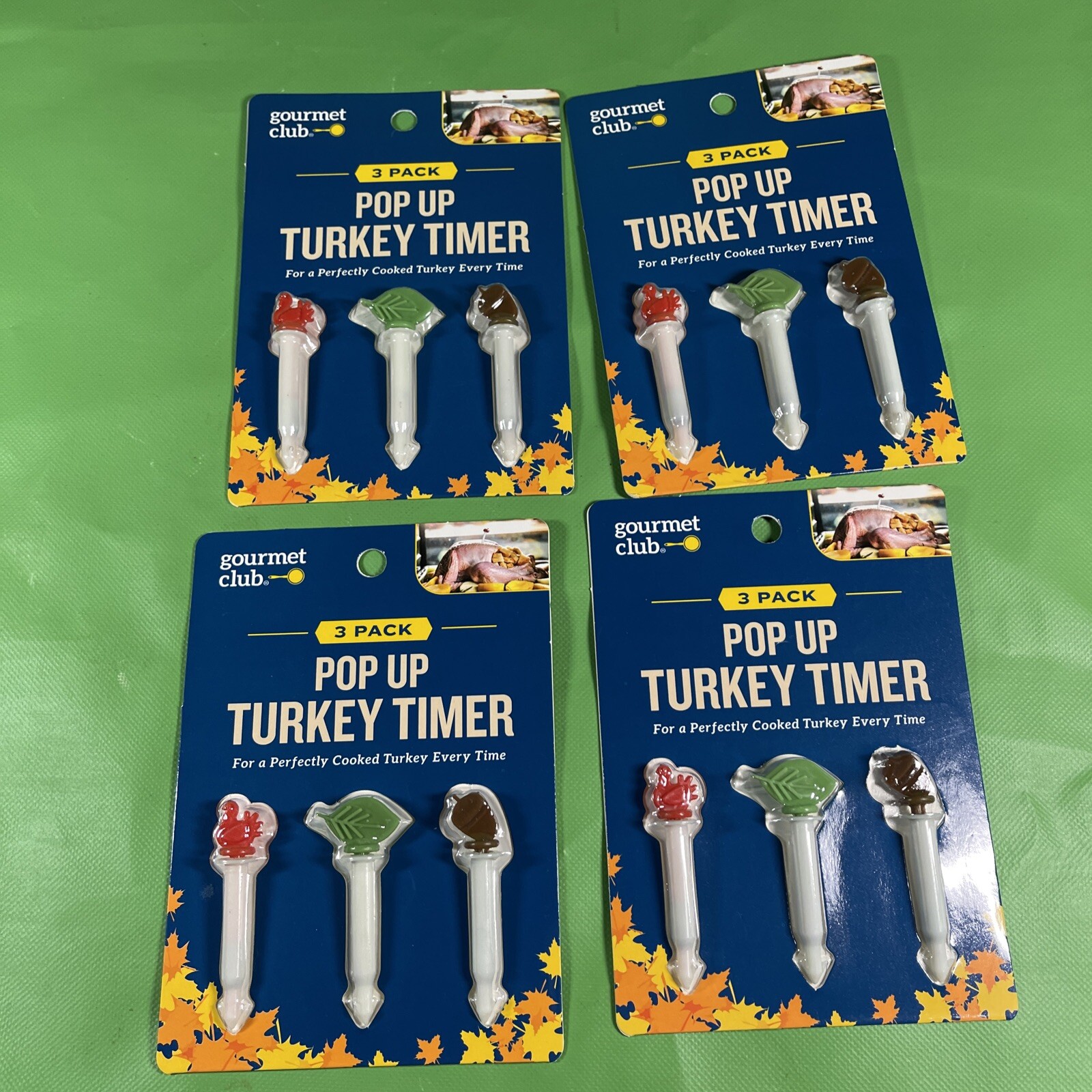 4 Packs of Gourmet Club 3-Pack Pop Up Turkey Timer Thanksgiving ...