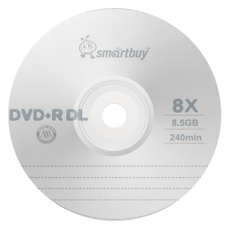 50-Pack SmartBuy Blank DVD+R DL 8X 8.5GB Dual Layer Logo Surface ...