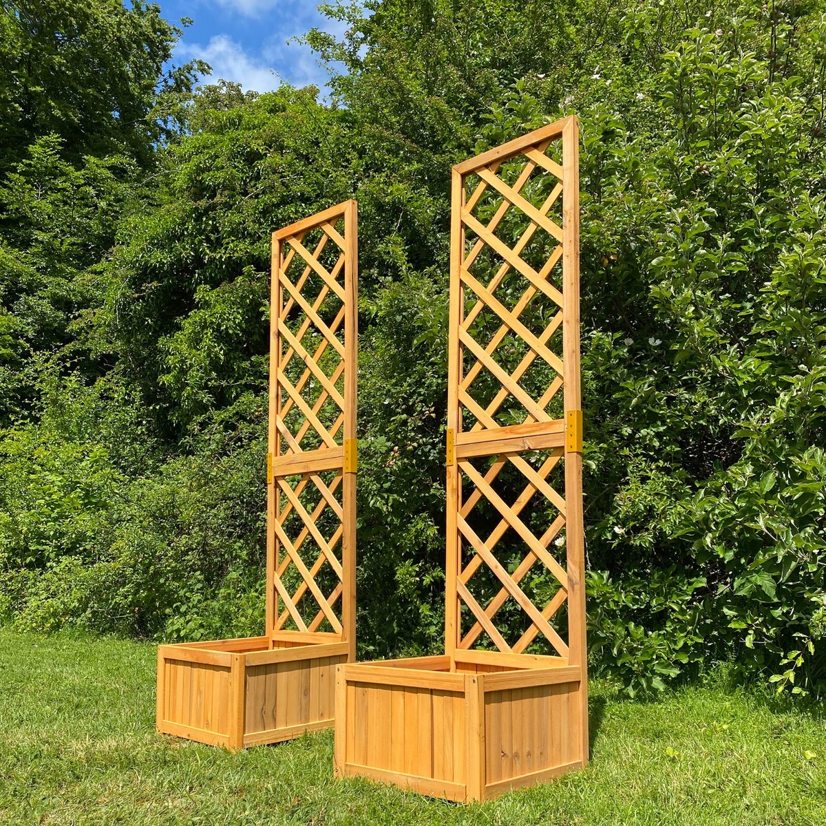 Wooden Planter Boxes Around Tree DIY Modern Raised Planter Box // How
