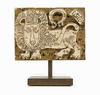 Rodney Winfield Travertine Leo Sculpture Carved Vintage Zodiac Sign ...