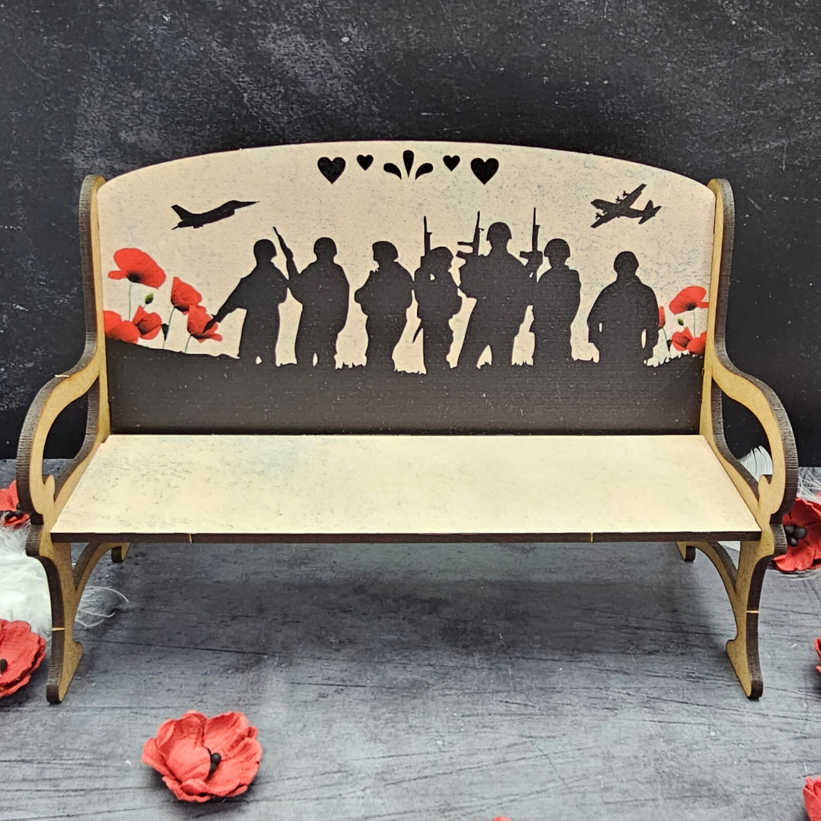 Lest We Forget Memorial Bench Remembrance Day In Loving Memory Solider ...