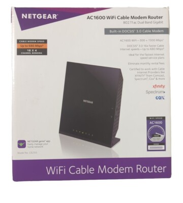 Netgear - AC1600 Model:C6250 Wifi Cable Modem Router | eBay
