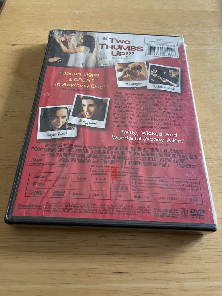 Anything Else (New Sealed VHS 2003) Woody Allen, Jason Biggs, Christina ...