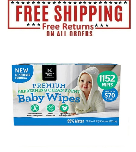 Member's Mark Premium Refreshing Clean Scented Baby Wipes (1152 ct.) | eBay