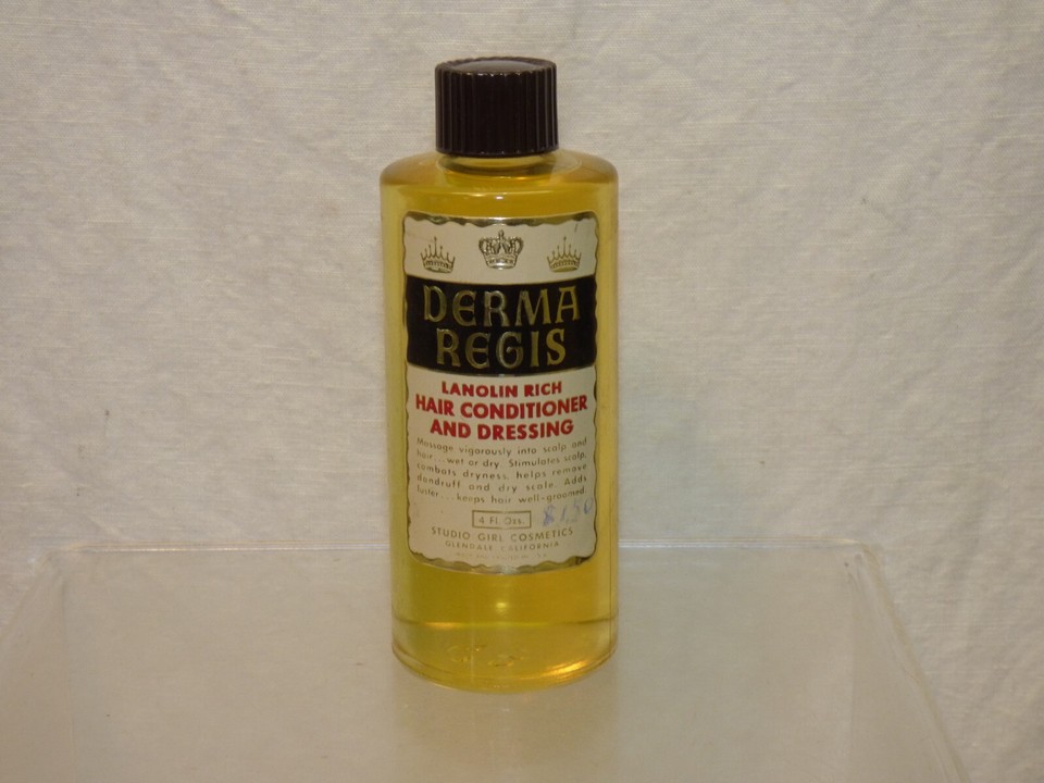 Vtg DERMA REGIS Hair Conditioner & Dressing 4oz Bottle Studio Girl ...