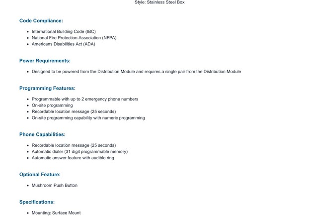 Rath USA 2400-805SP Surface Mount Call Box F17-2600 for sale online | eBay