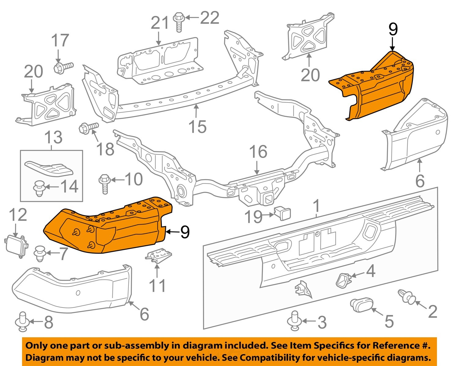 Toyota OEM 2014 Tundra Rear Bumper-side Reinforcement Right 521530C040 ...