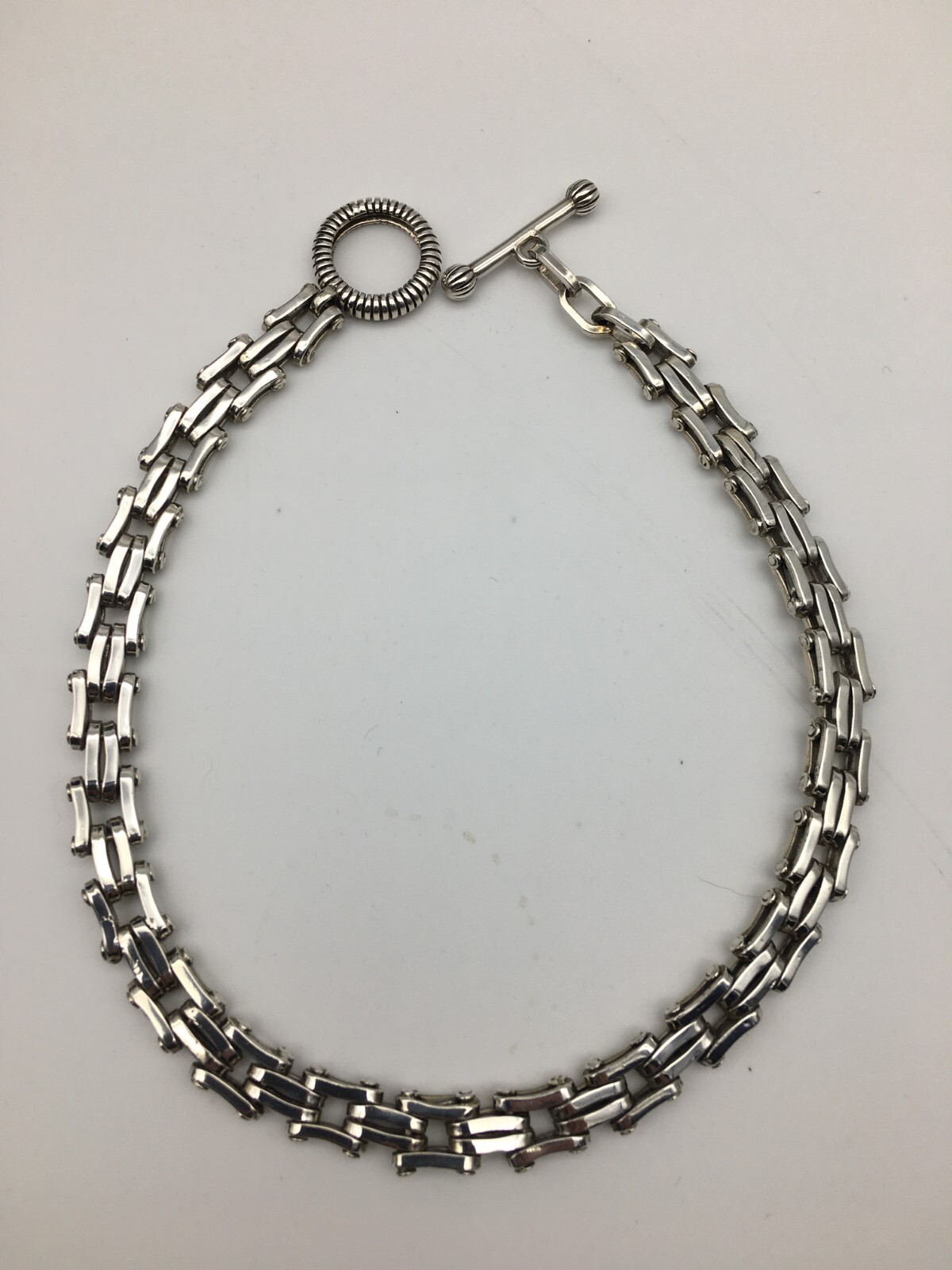 Stephen Dweck Stunning Sterling Silver Biker Chain Necklace | eBay