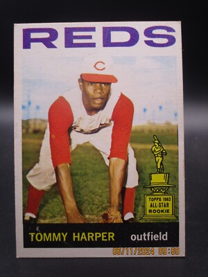 1964 Topps Tommy Harper #330 Cincinatti Reds - Legendsonmain | eBay