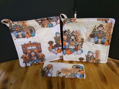 Handmade quilted pot holders and Hot Handle Sleve | eBay