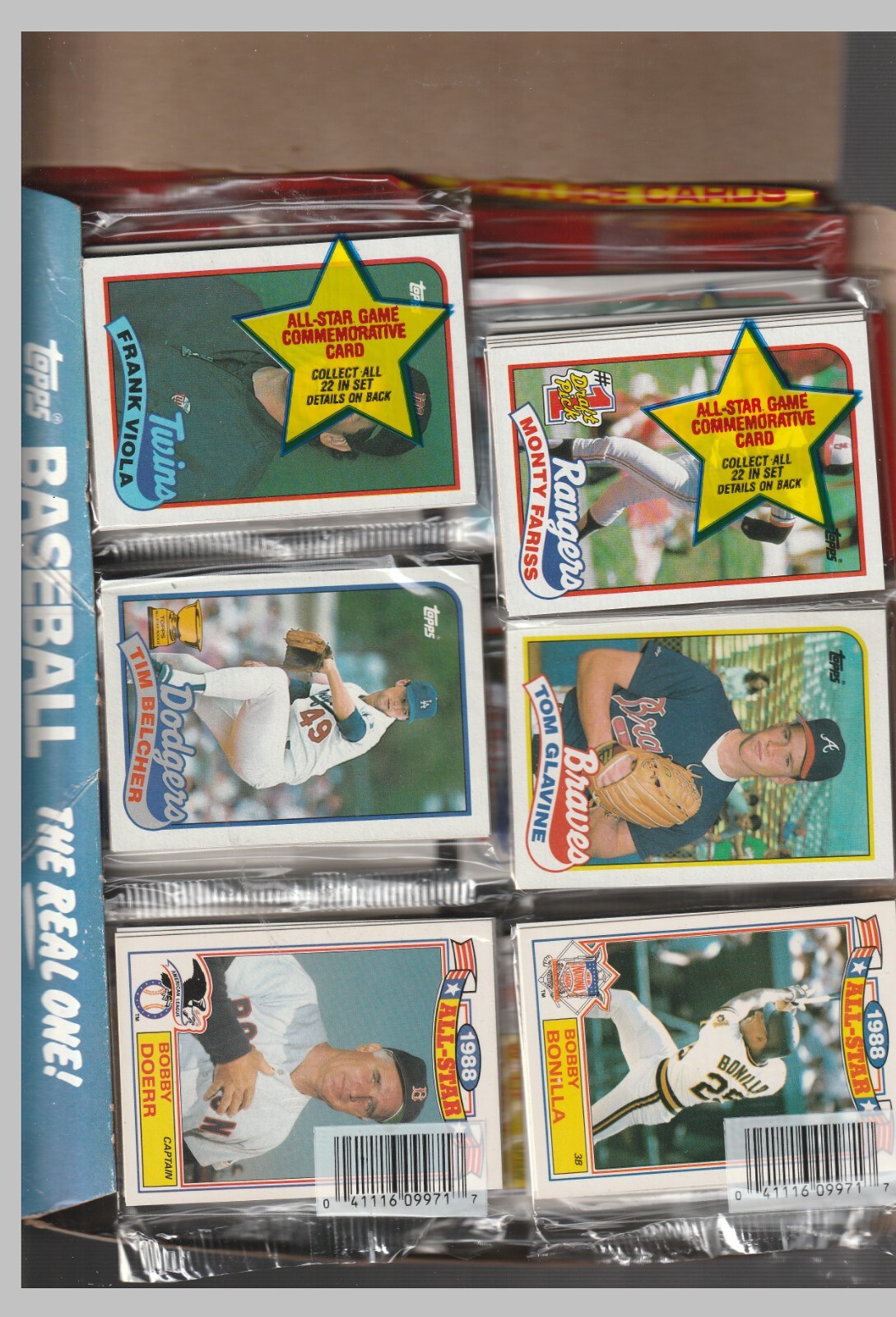 1989 TOPPS 24 RACK PACK FULL BOX .STARS & ROOKIES ON TOP OR BOTTOM. NM ...