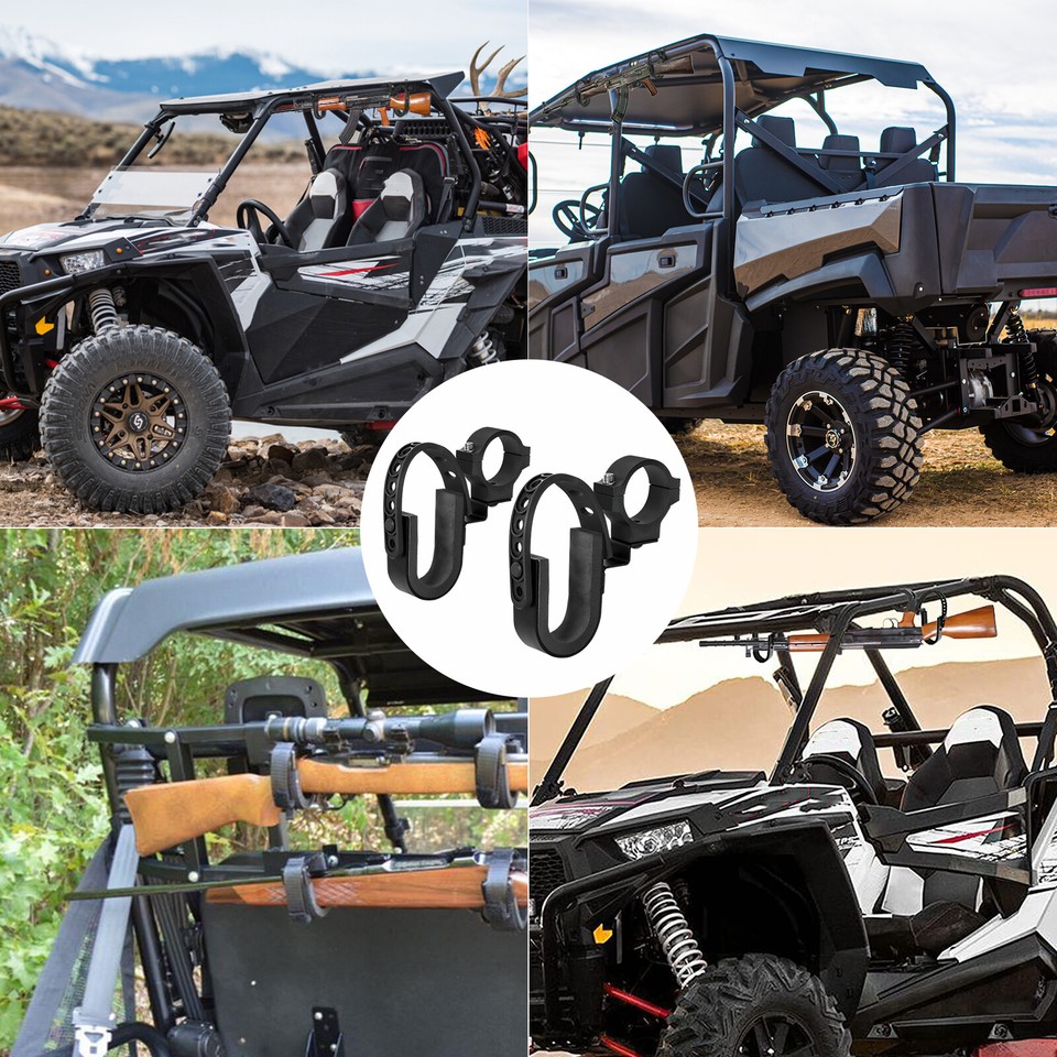 4pcs UTV Gun Holder Rack Shovel Mount for 1-2'' Round Roll Bar Polaris ...