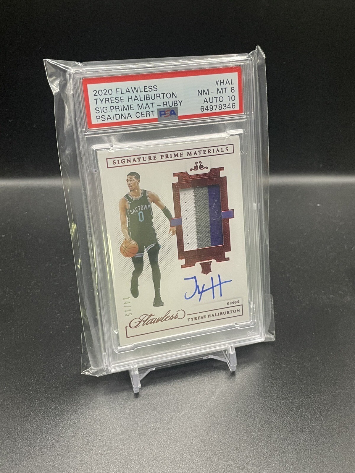 2020 Flawless Tyrese Haliburton Rookie Auto 3 Color Patch Ruby 14/15 ...