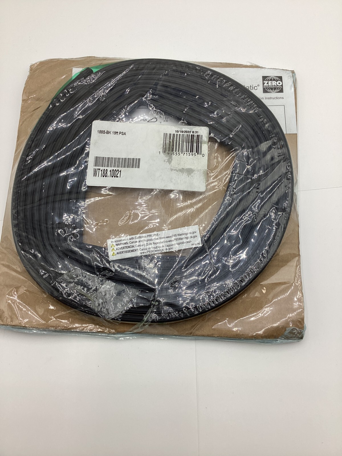 Zero International 188S-BK 19 FT PSA Self Adhesive Weatherstripping ...