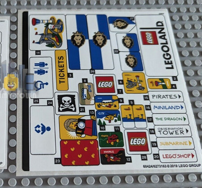 Lego Legoland Parks STICKER SHEET 2 ONLY for Lego set 40346 Legoland ...