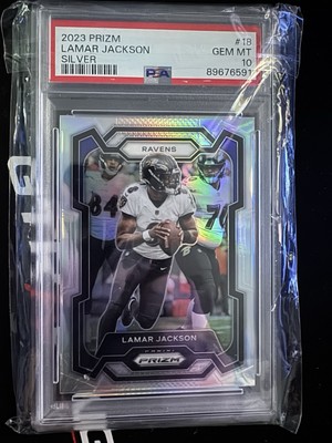 2023 PRIZM LAMAR JACKSON PRIZM SILVER #18 GEM MT PSA 10 (RARE) | eBay