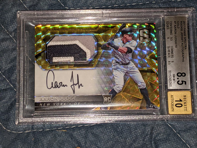 BGS 8.5/10 2017 Panini Spectra Gold Aaron Judge Auto RPA #/10 Rookie RC ...